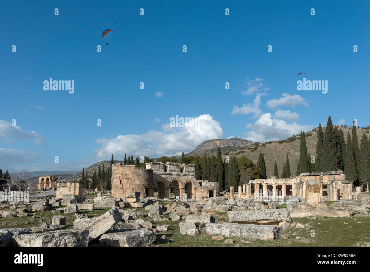 Ancient city of Hierapolis ruins.Pamukkale,Denizli Turkey Stock Photo - Alamy