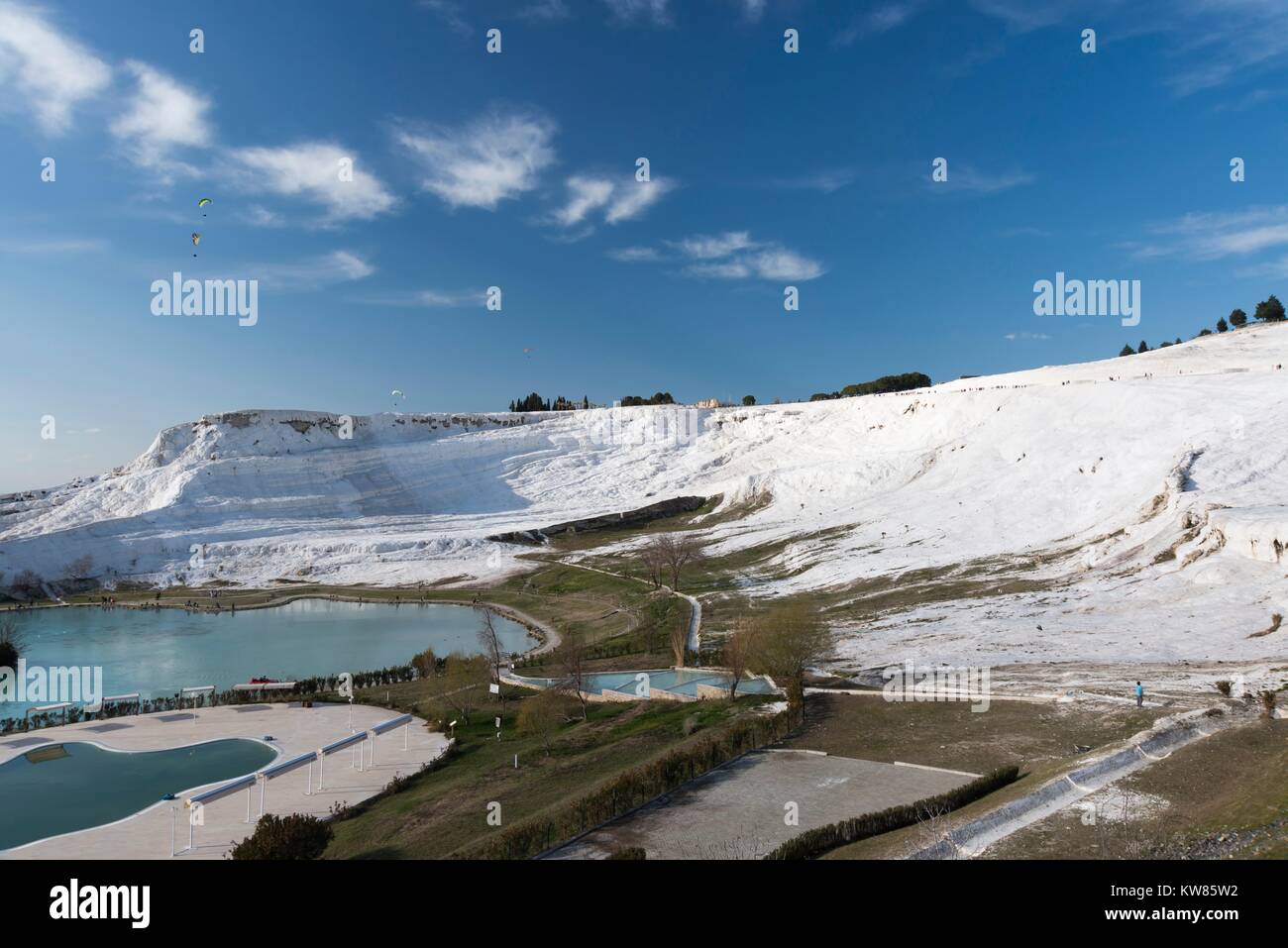 Pamukkale ( Cotton castle ) travertines in Denizli Turkey Stock Photo ...