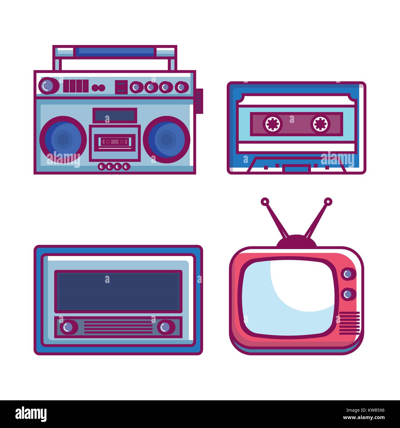 retro technology set gadgets Stock Vector Image & Art - Alamy