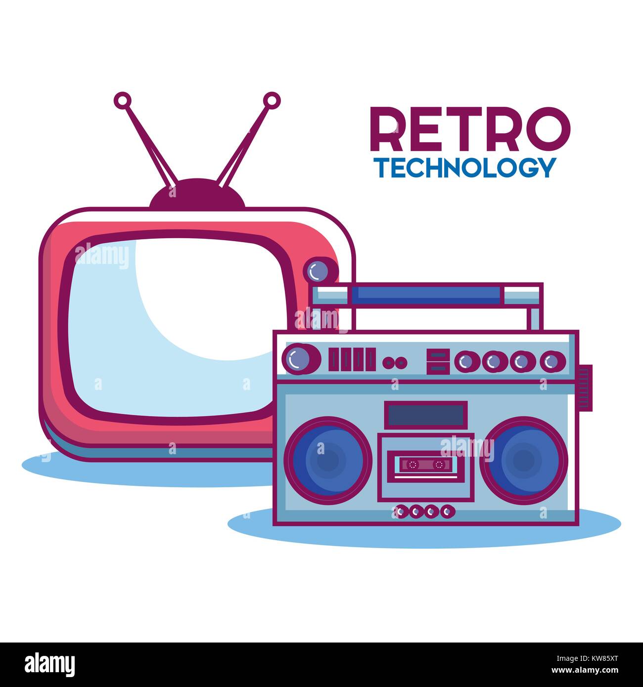 retro technology set gadgets Stock Vector Image & Art - Alamy