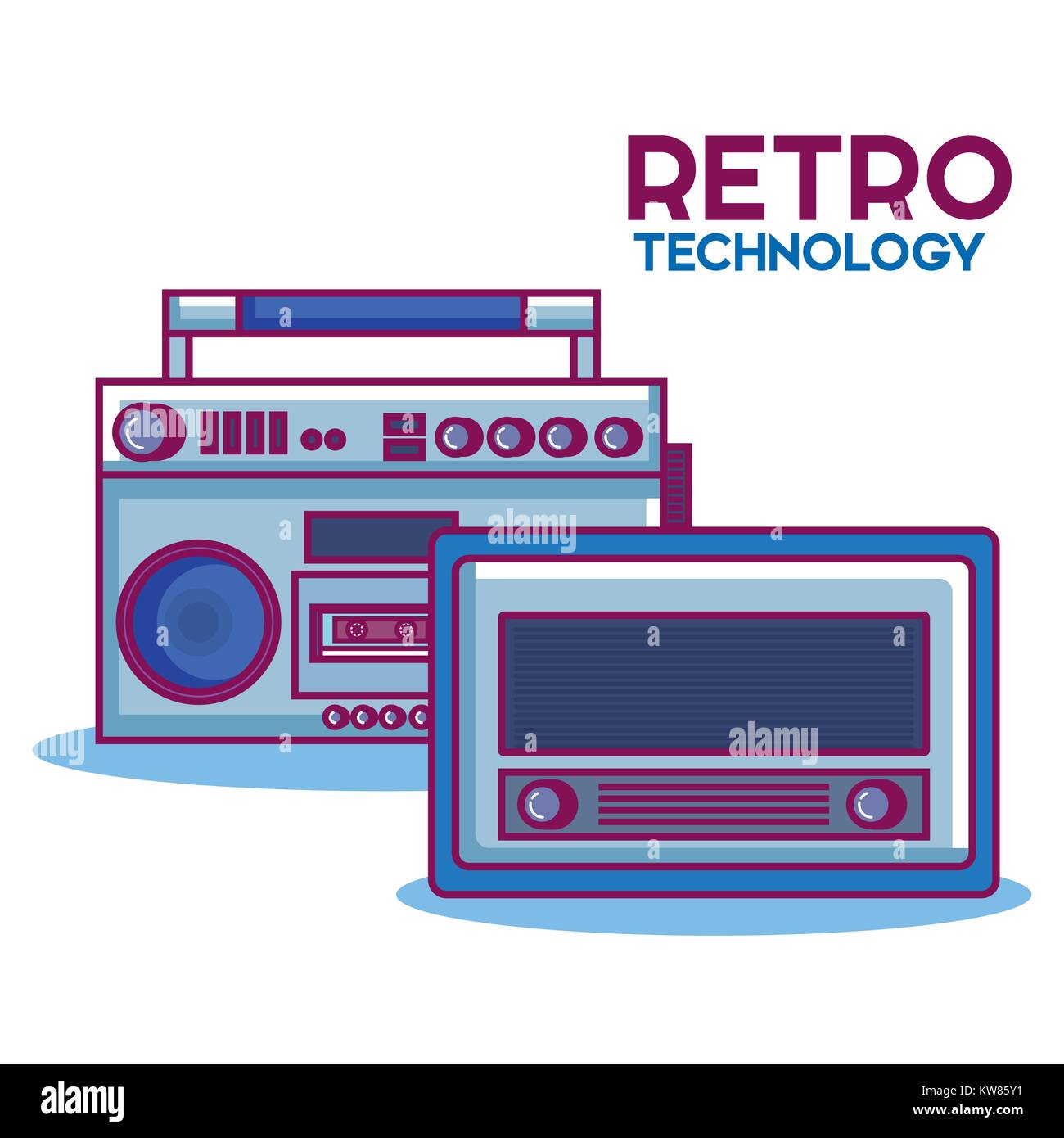 retro technology set gadgets Stock Vector Image & Art - Alamy