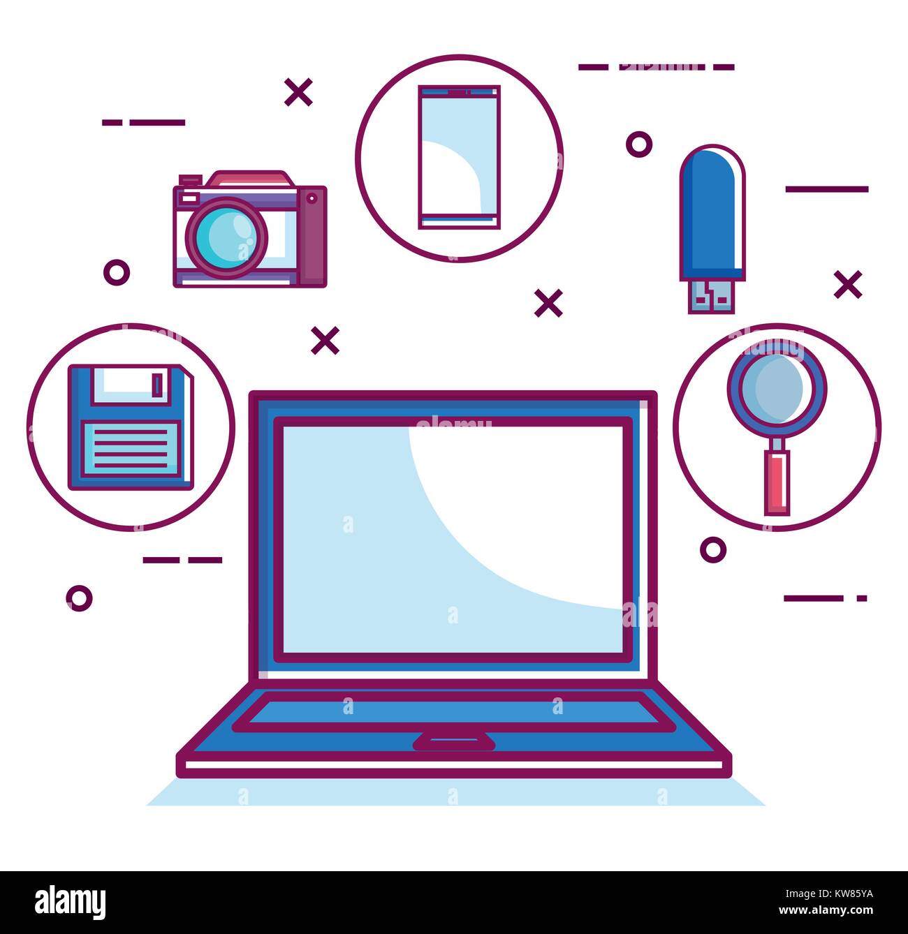 Old laptop and floppy disk Cut Out Stock Images & Pictures - Alamy