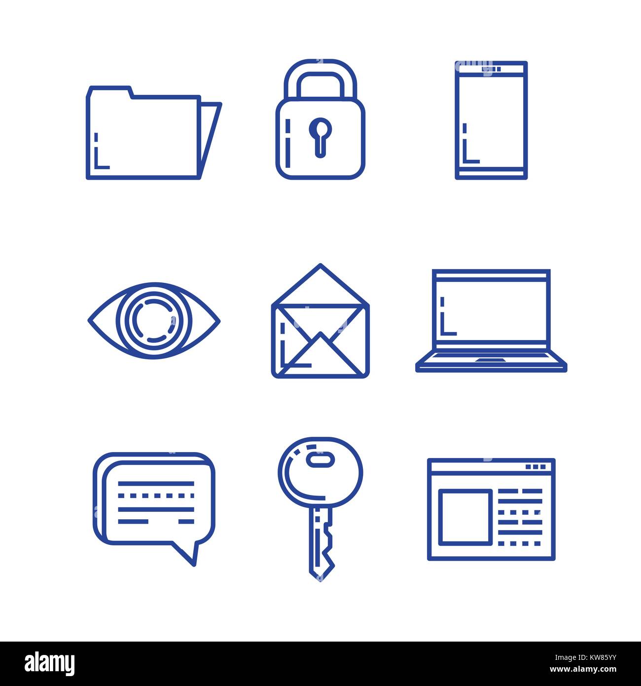 security system technology icons Stock Vector Image & Art - Alamy