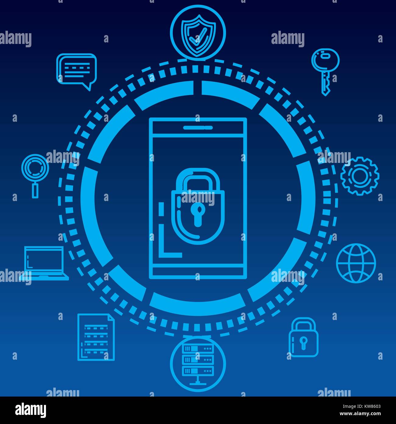 security system technology icons Stock Vector Image & Art - Alamy