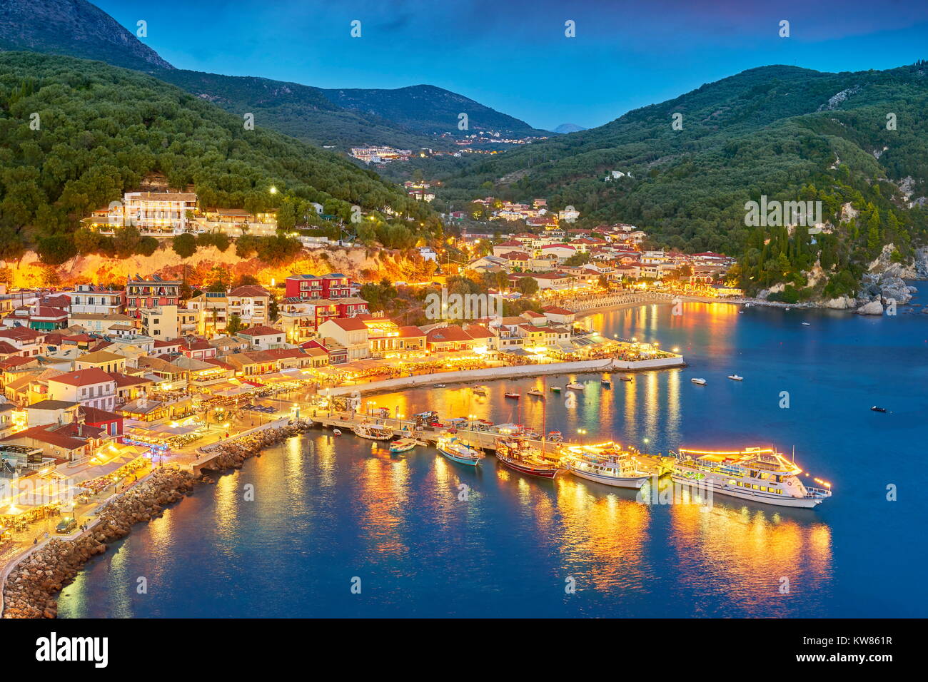 Parga at evening view, Greece Stock Photo - Alamy