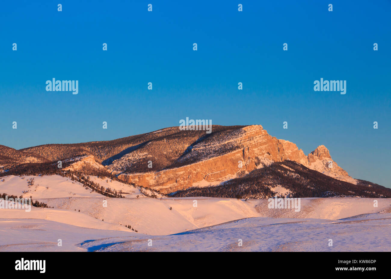 morning light on sawtooth ridge along the rocky mountain front in ...