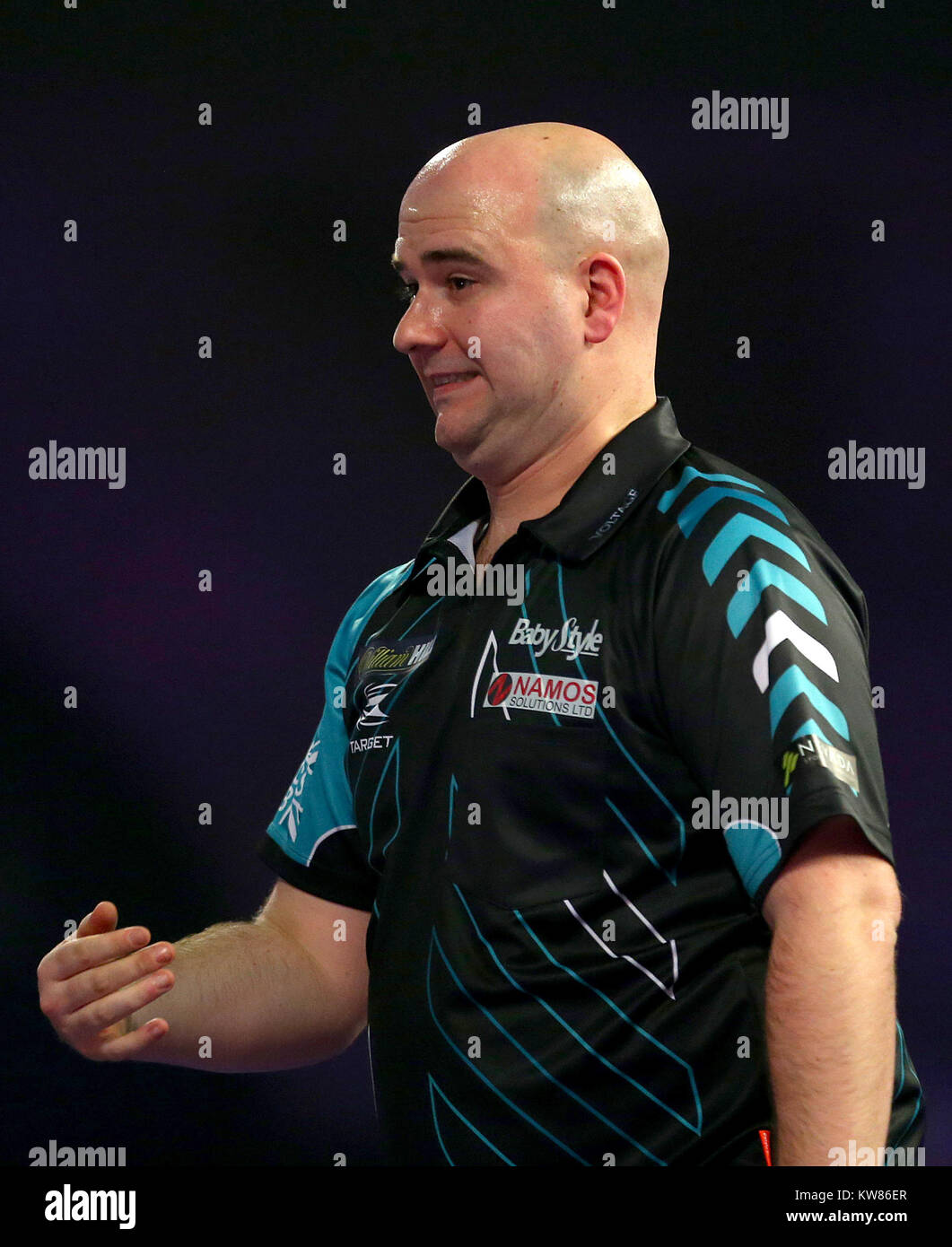 Rob Cross reacting during day fourteen of the William Hill World Darts ...