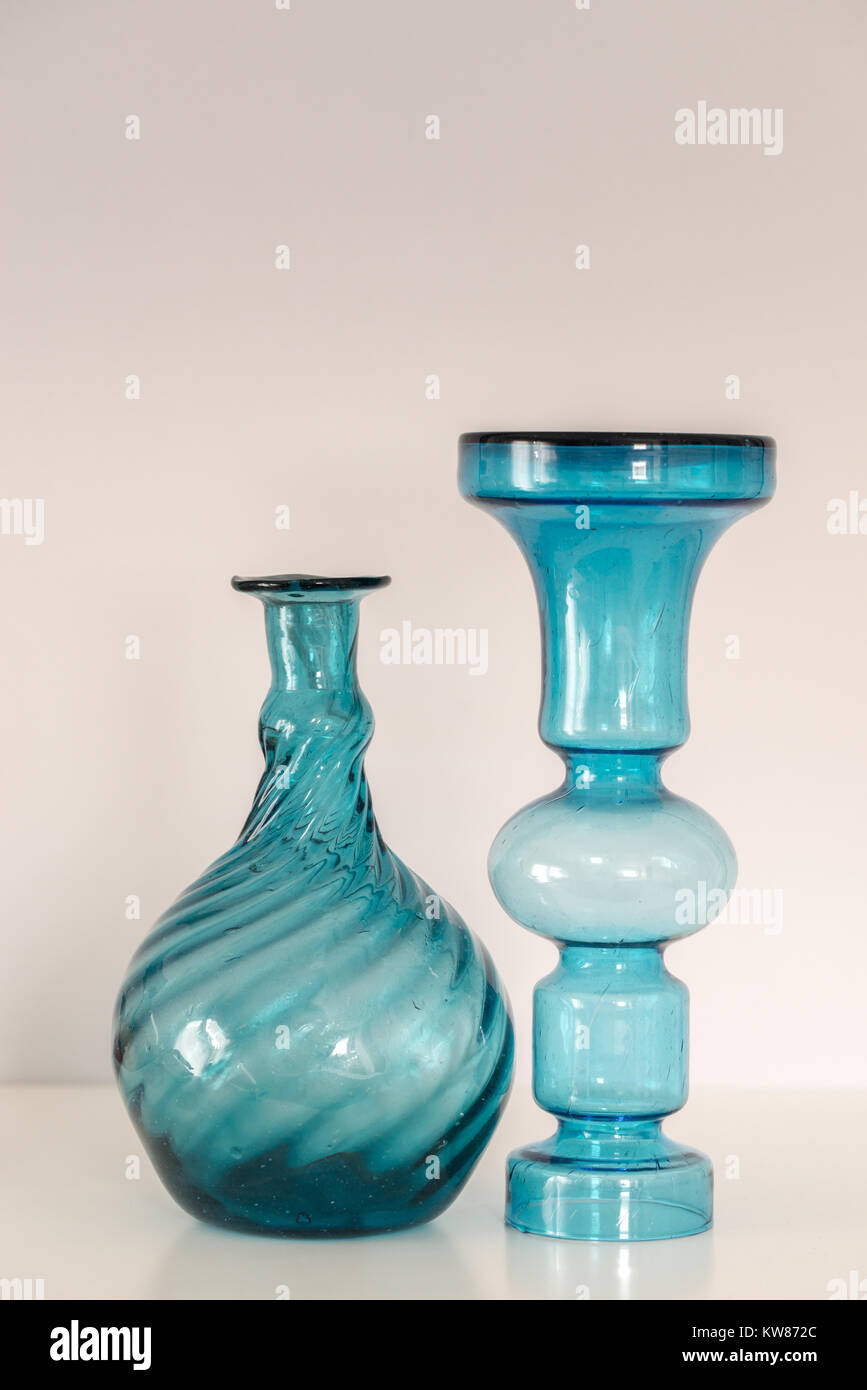 Vases Still Life Out of Blue Glass Stock Photo - Alamy