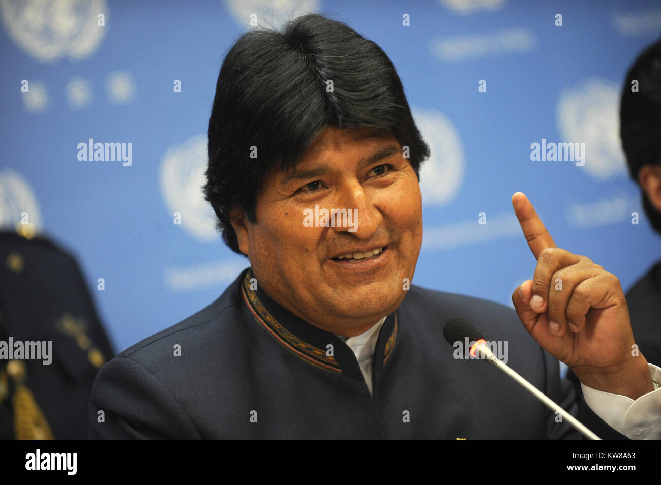 NEW YORK, NY - SEPTEMBER 24: Bolivian President Evo Morales addresses ...