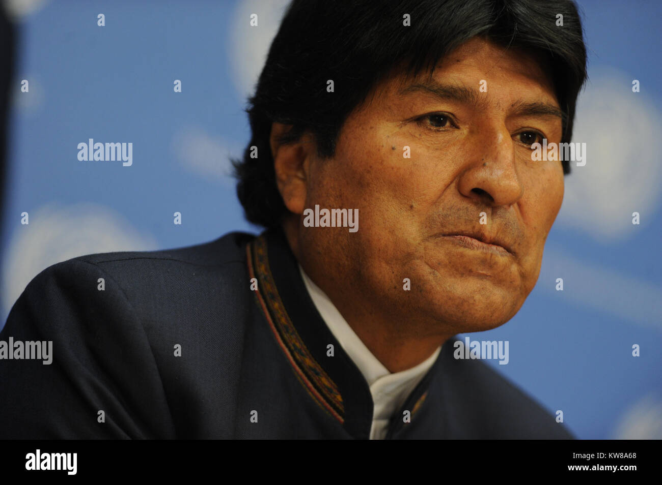 NEW YORK, NY - SEPTEMBER 24: Bolivian President Evo Morales addresses ...