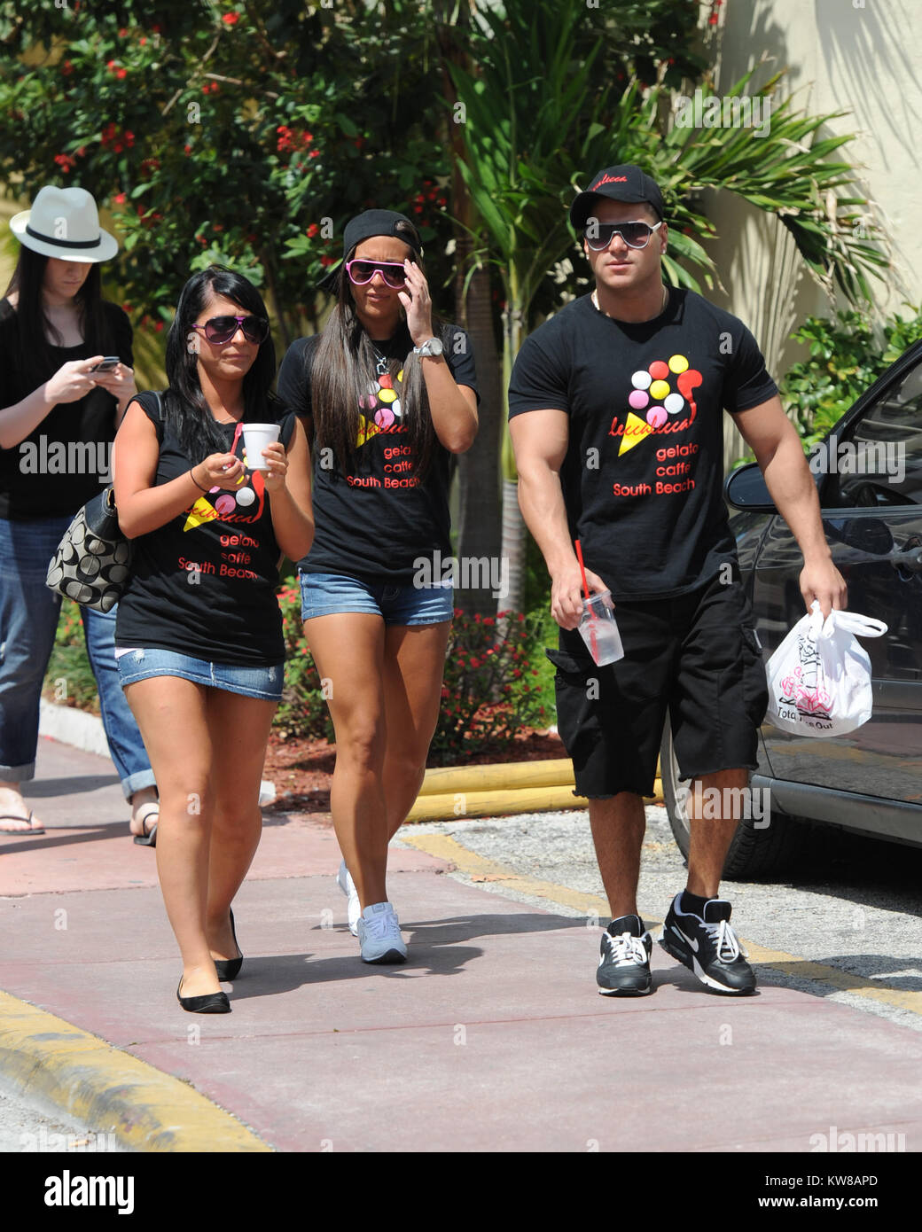 MIAMI, FL - Summer 2010: Angelina Pivarnick, Sammi Giancola on the set ...