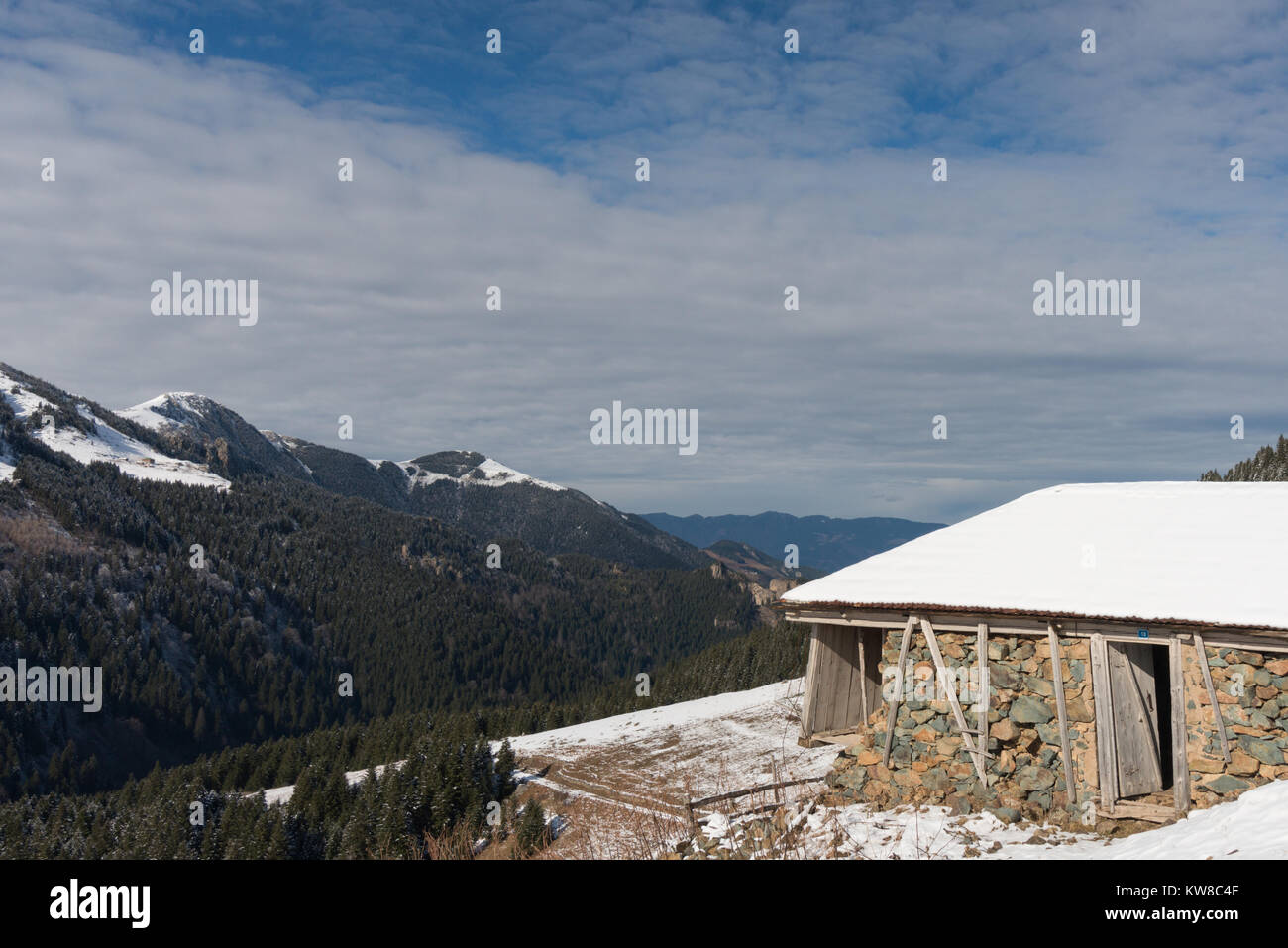 Winter on the plateau of Macka district of Trabzon province.Turkey ...