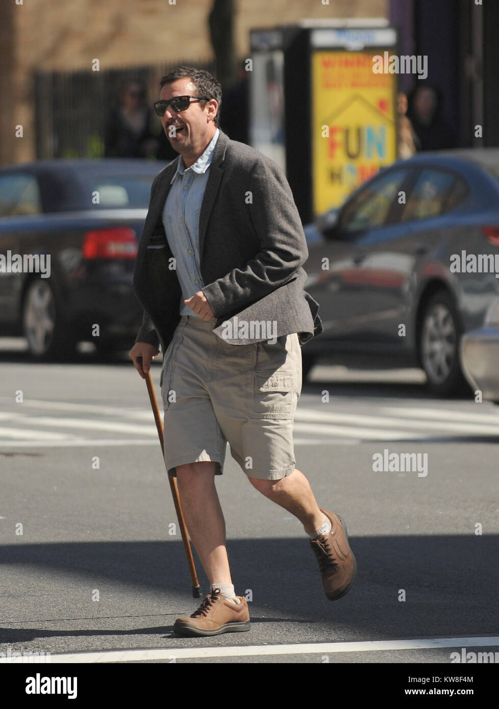 NEW YORK, NY - APRIL 13: Actor Adam Sandler is seen on the set of 'Yah ...