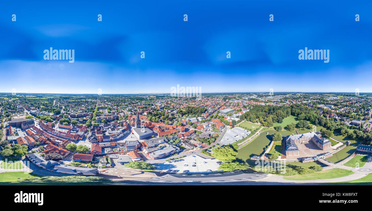 Aerial view of the historic city of Ahaus in Westphalia, Germany ...