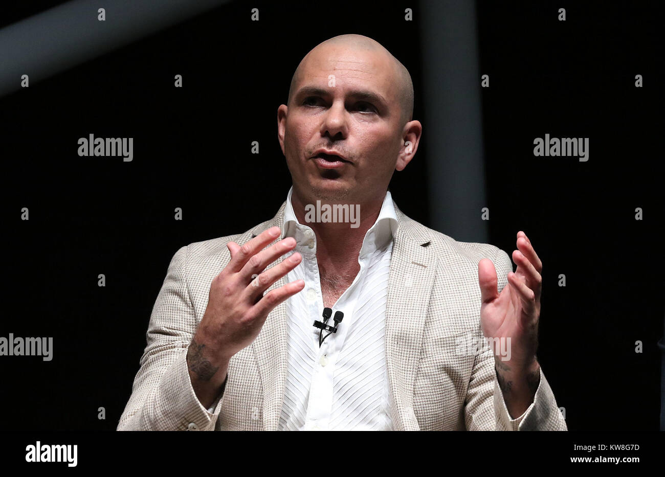 MIAMI BEACH, FL - APRIL 19: Pitbull speaks at Emerge Americas at the ...