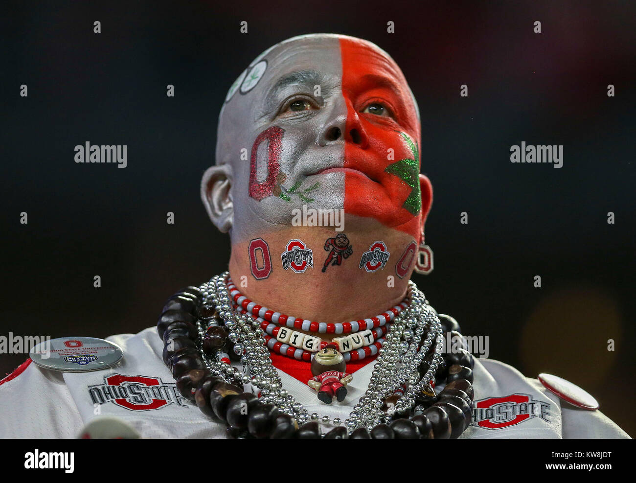 Arlington, TX, USA. 29th Dec, 2017. The Ohio State Buckeyes fan ''Big ...