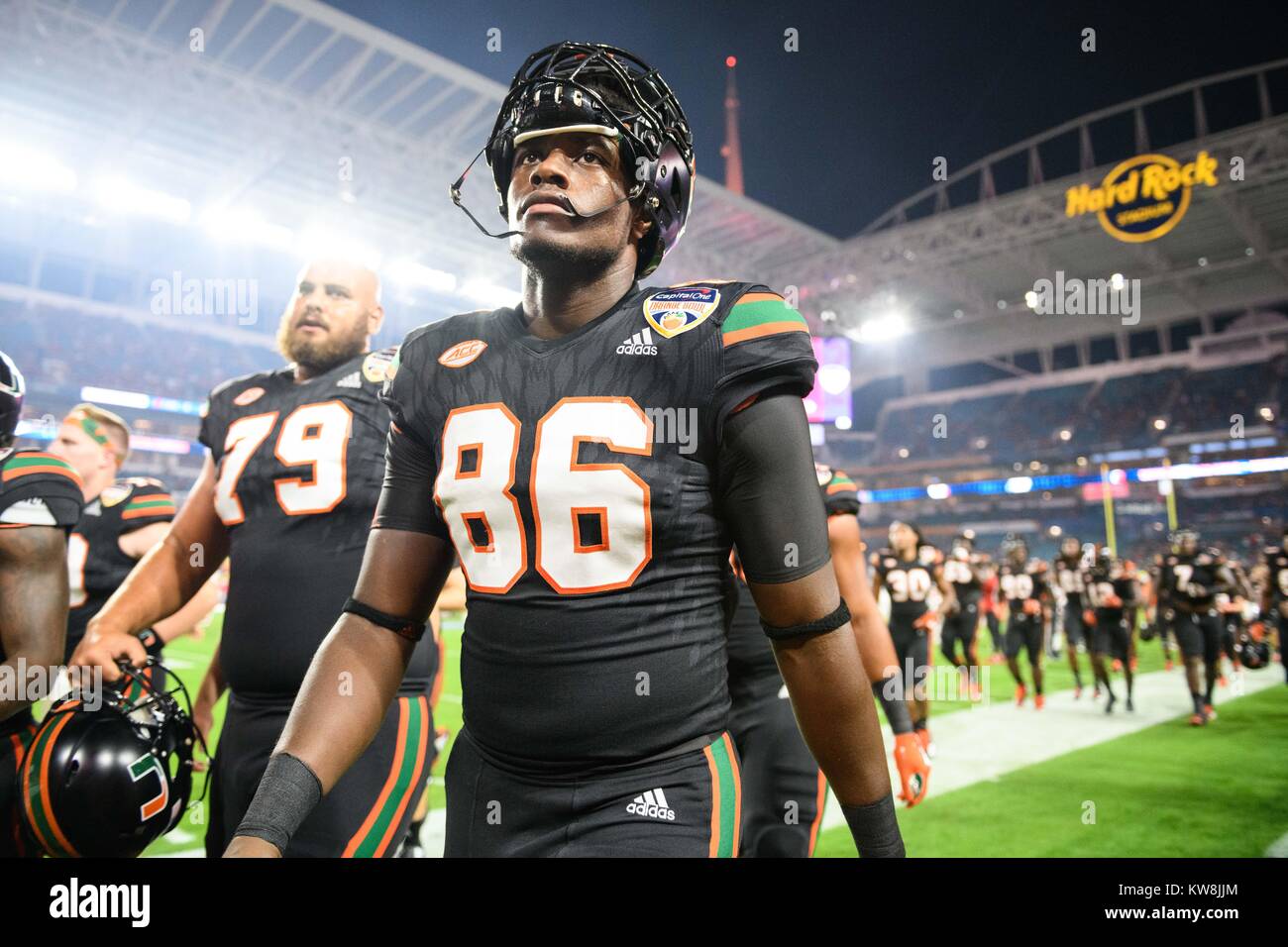 Miami Hurricanes tight end Malik Curry (86) during the Capital One ...