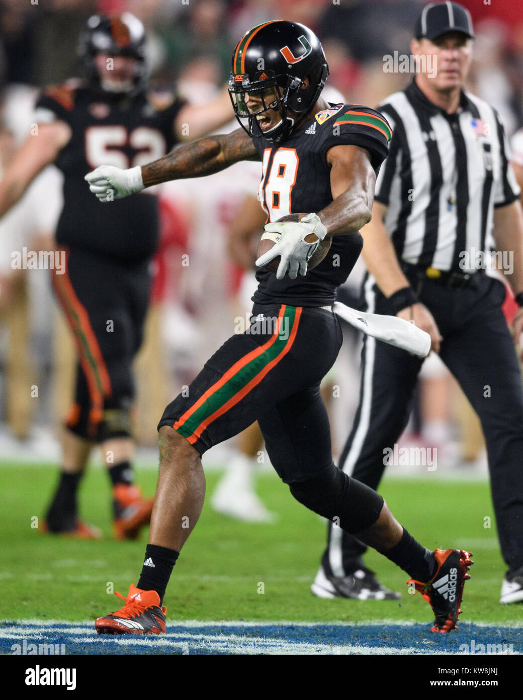 Miami Hurricanes wide receiver Lawrence Cager (18) during the Capital ...