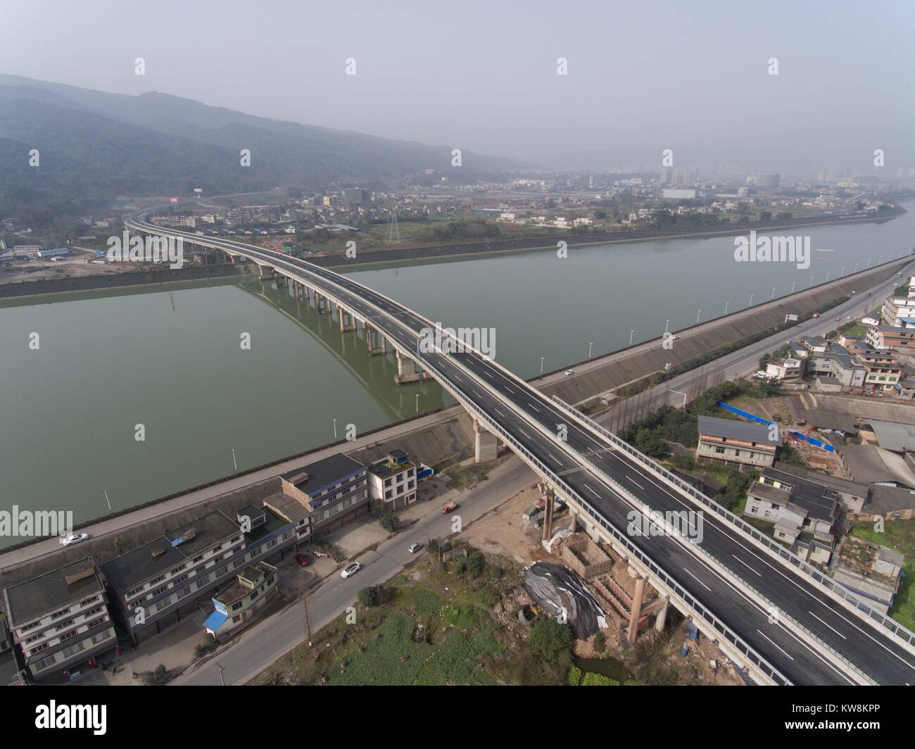 Chengdu. 30th Dec, 2017. Aerial photo taken on Dec. 30, 2017 shows the ...