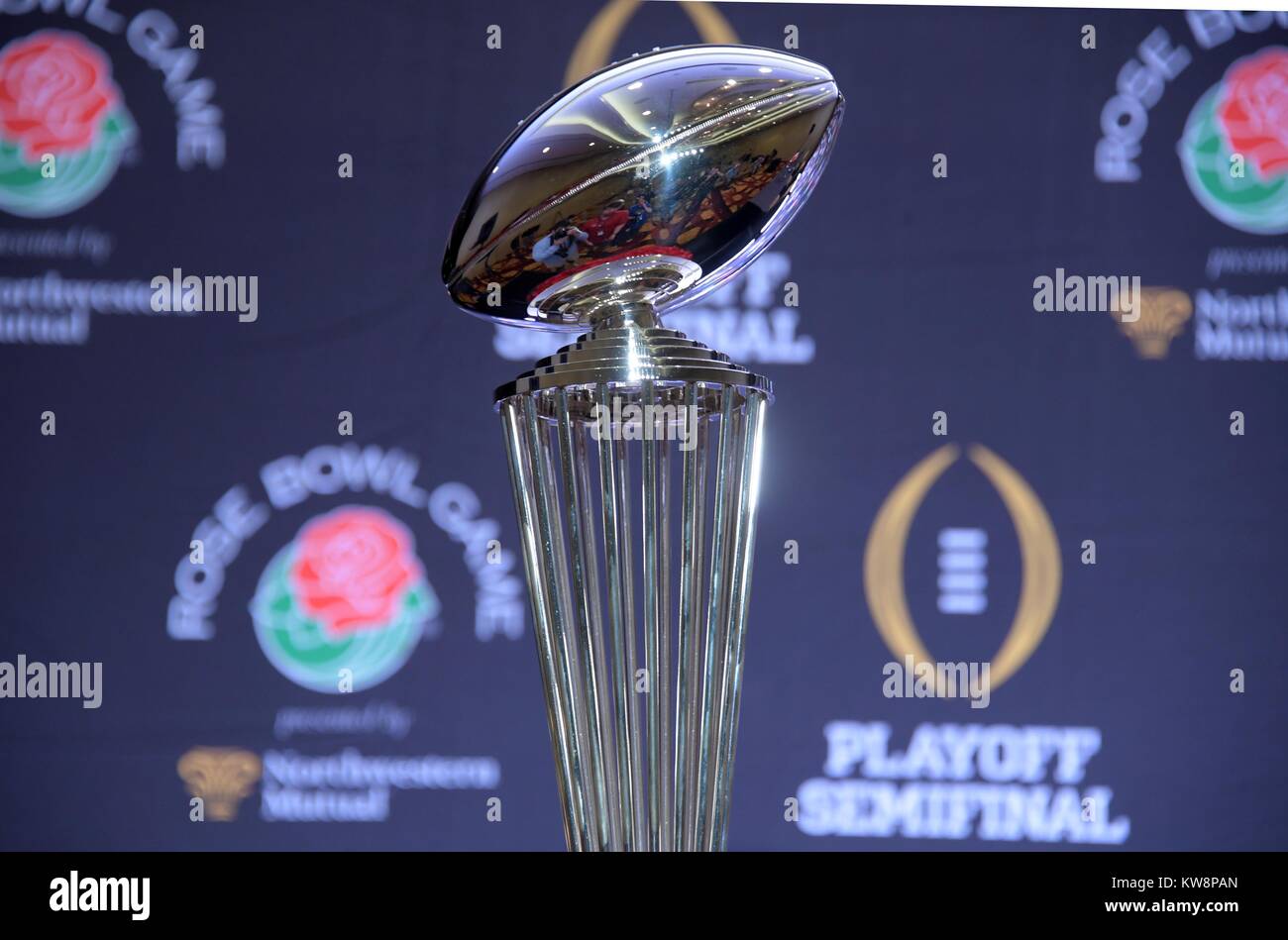 General overall view of the Leishman Trophy at Rose Bowl press ...