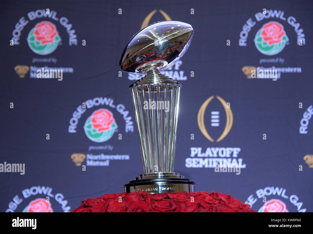 General overall view of the Leishman Trophy at Rose Bowl press ...