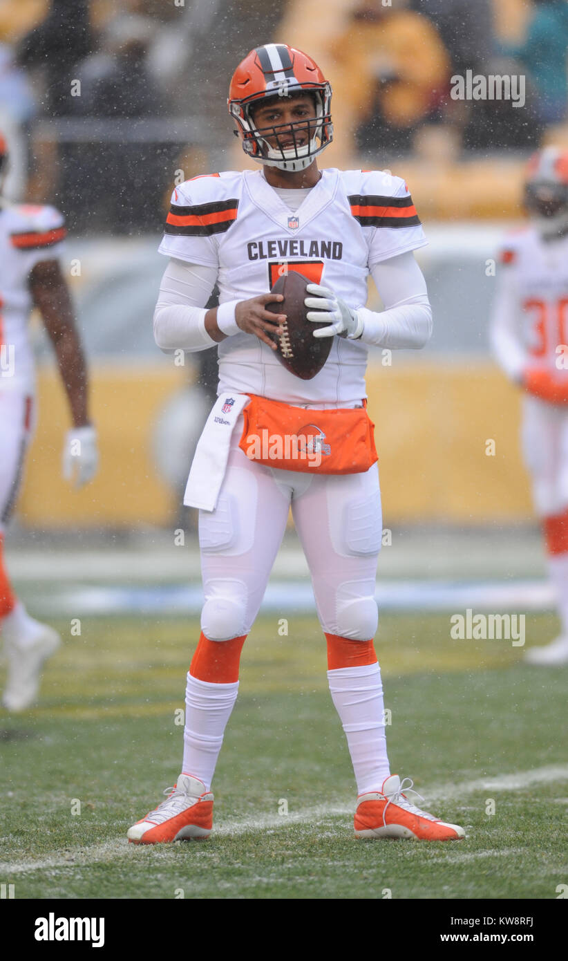Pittsburgh, PA, USA. 31st Dec, 2017. Browns DeShone Kizer #7 during the ...