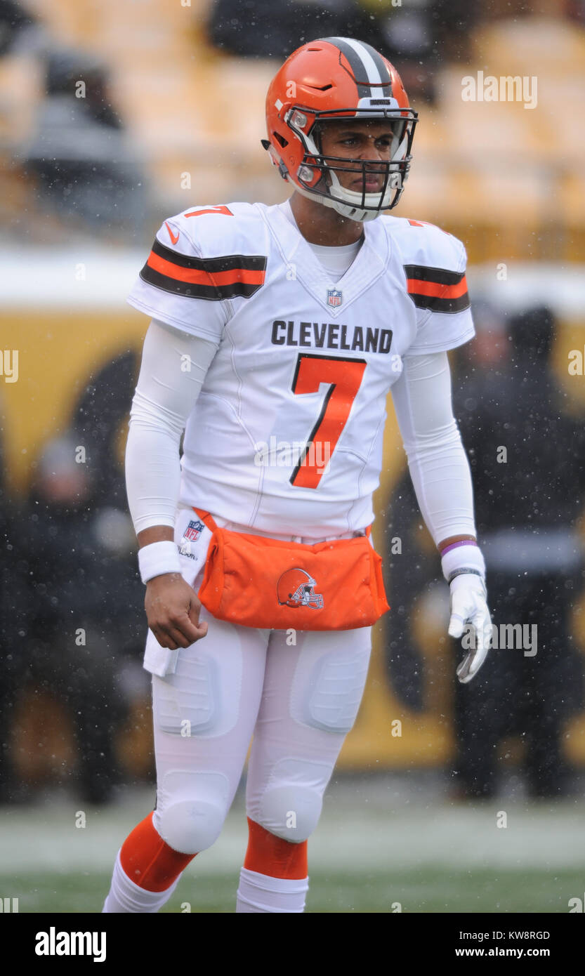 Pittsburgh, PA, USA. 31st Dec, 2017. Browns DeShone Kizer #7 during the ...
