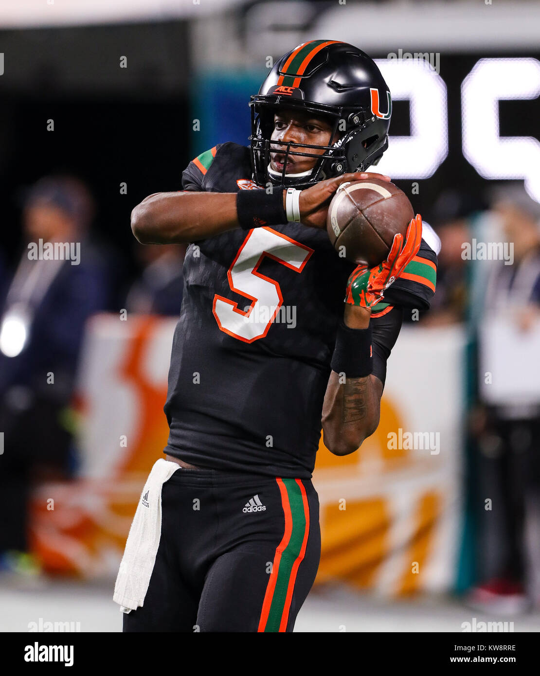 December 30, 2017: Miami Hurricanes quarterback N'Kosi Perry (5) during ...
