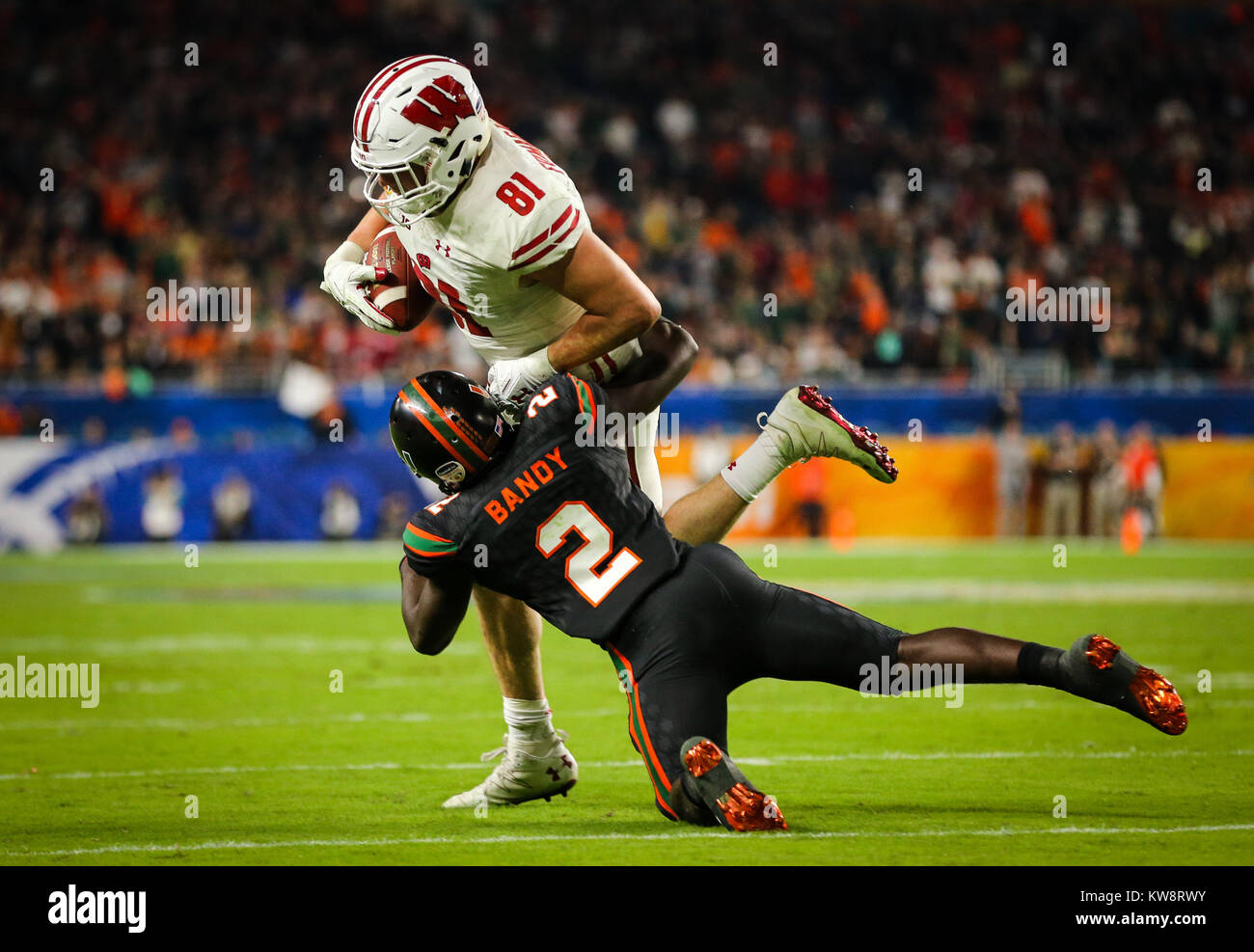 Miami Gardens, Florida, USA. 30th Dec, 2017. Wisconsin Badgers tight ...