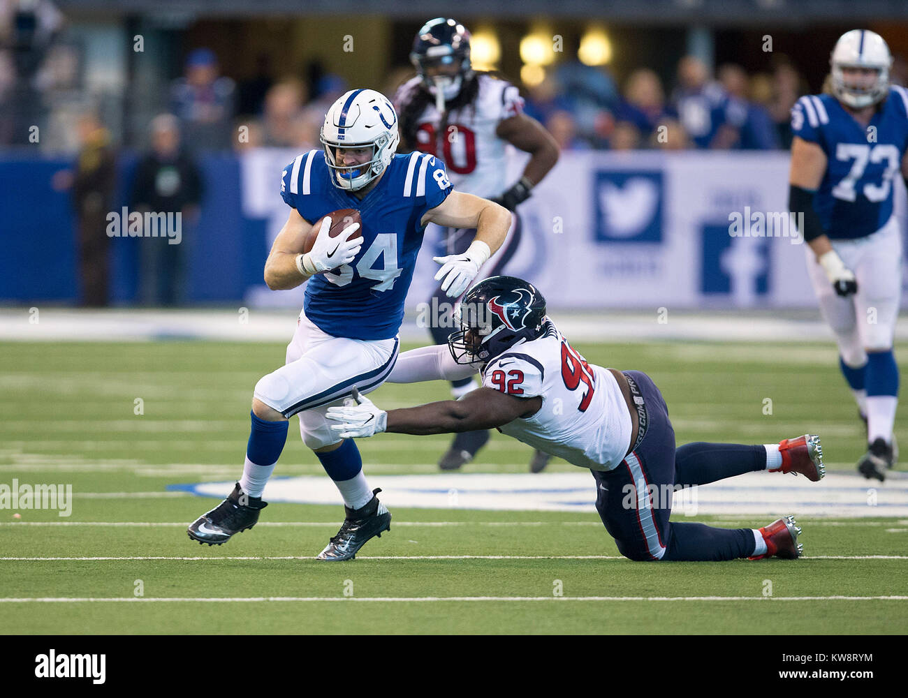 December 31, 2017: Indianapolis Colts tight end Jack Doyle (84) runs ...