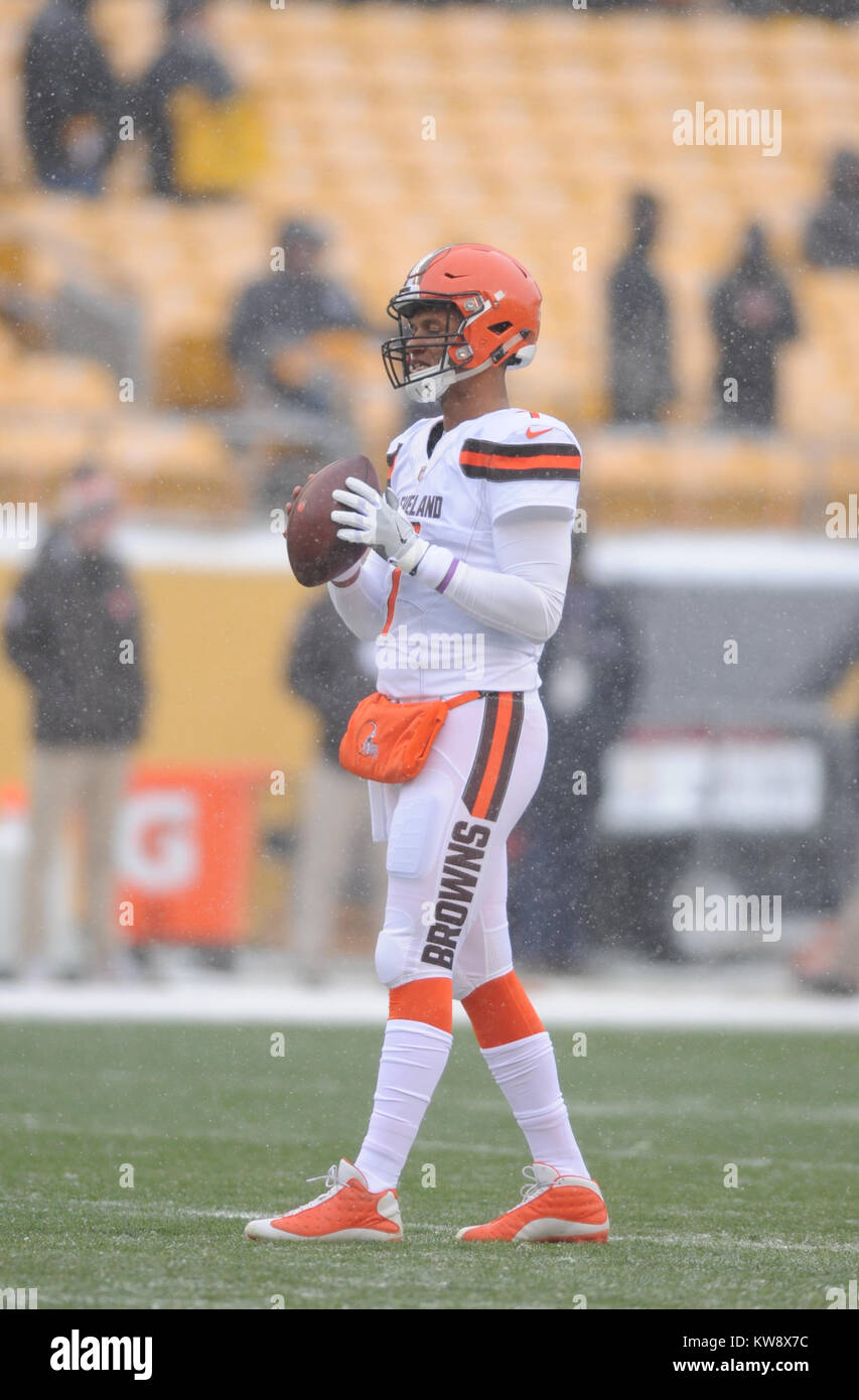 Pittsburgh, PA, USA. 31st Dec, 2017. Browns DeShone Kizer #7 during the ...