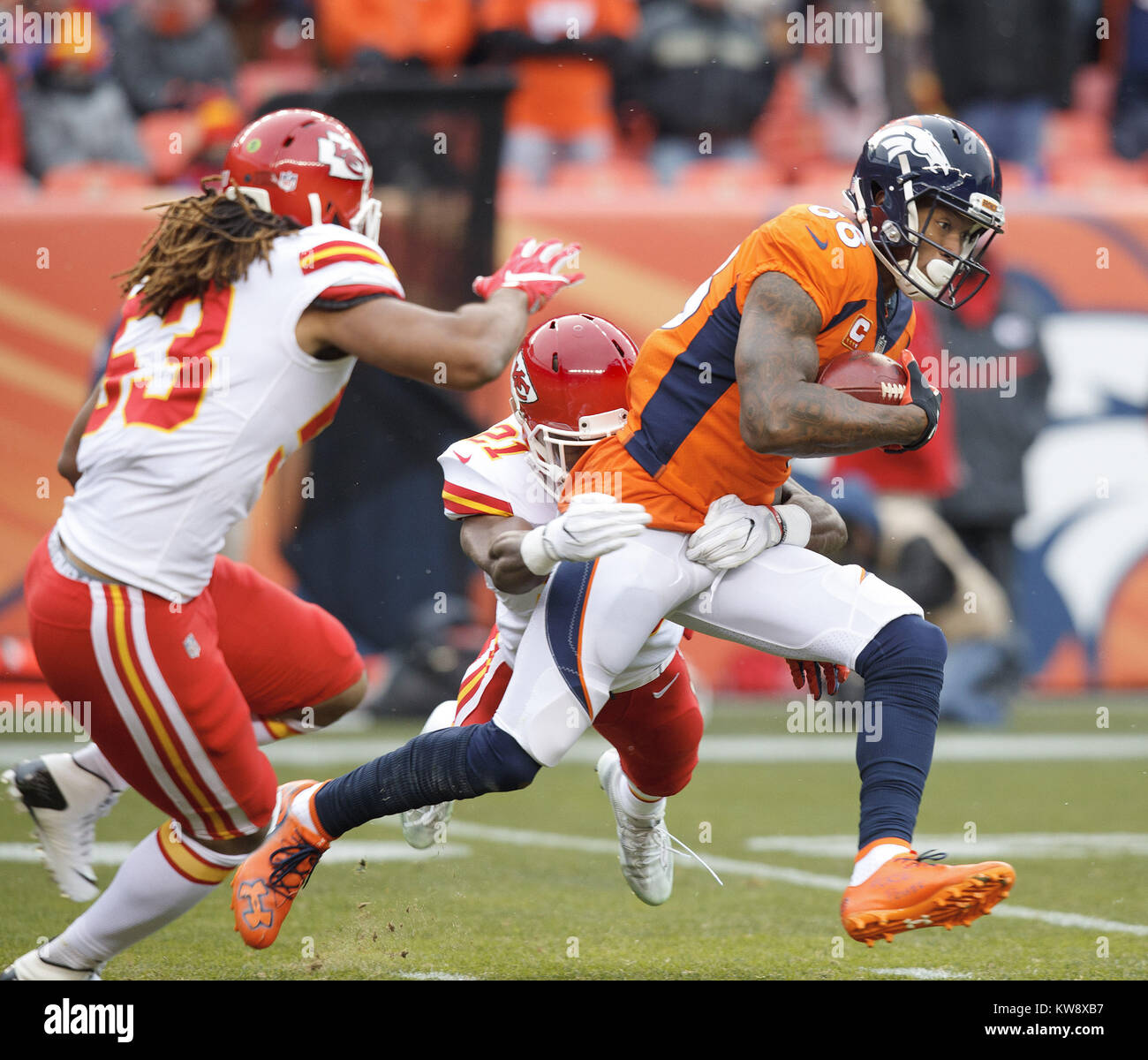 Denver, Colorado, USA. 31st Dec, 2017. Broncos WR DEMARYIUS THOMAS ... Denver, Colorado, USA. 31st Dec, 2017. Broncos WR DEMARYIUS THOMAS ...