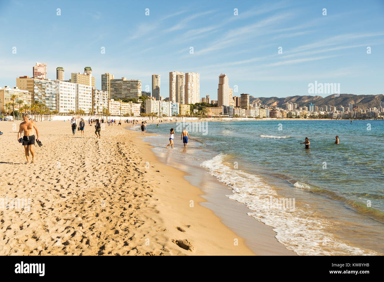 Poniente Beach, Benidorm, Costa Blanca, Spain, 01 January 2018 ...