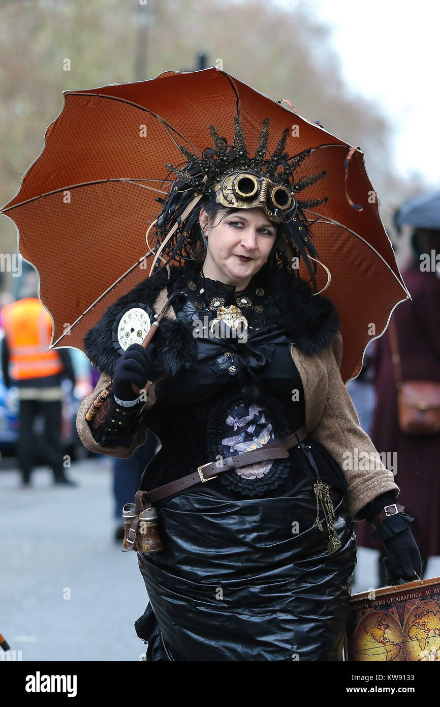 London, UK. 01st Jan, 2018. Performers parade during the annual New Year's Day Parade in London ...