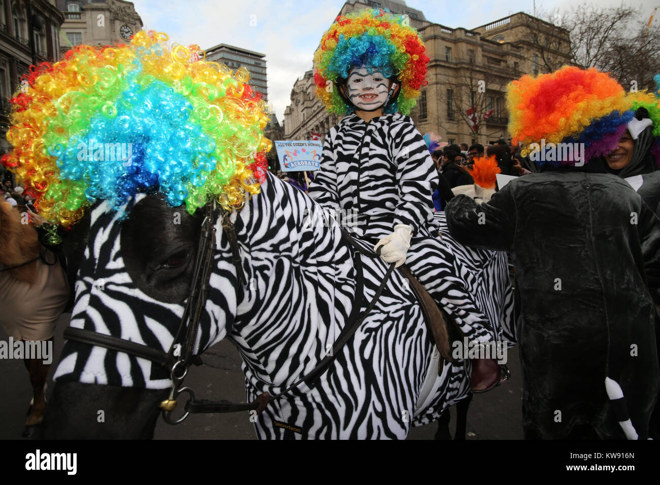London, UK. 01st Jan, 2018. The world famous London New Year Day Parade took place today with ...