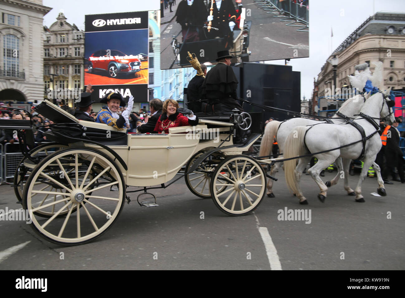 London, UK. 01st Jan, 2018. The world famous London New Year Day Parade took place today with ...