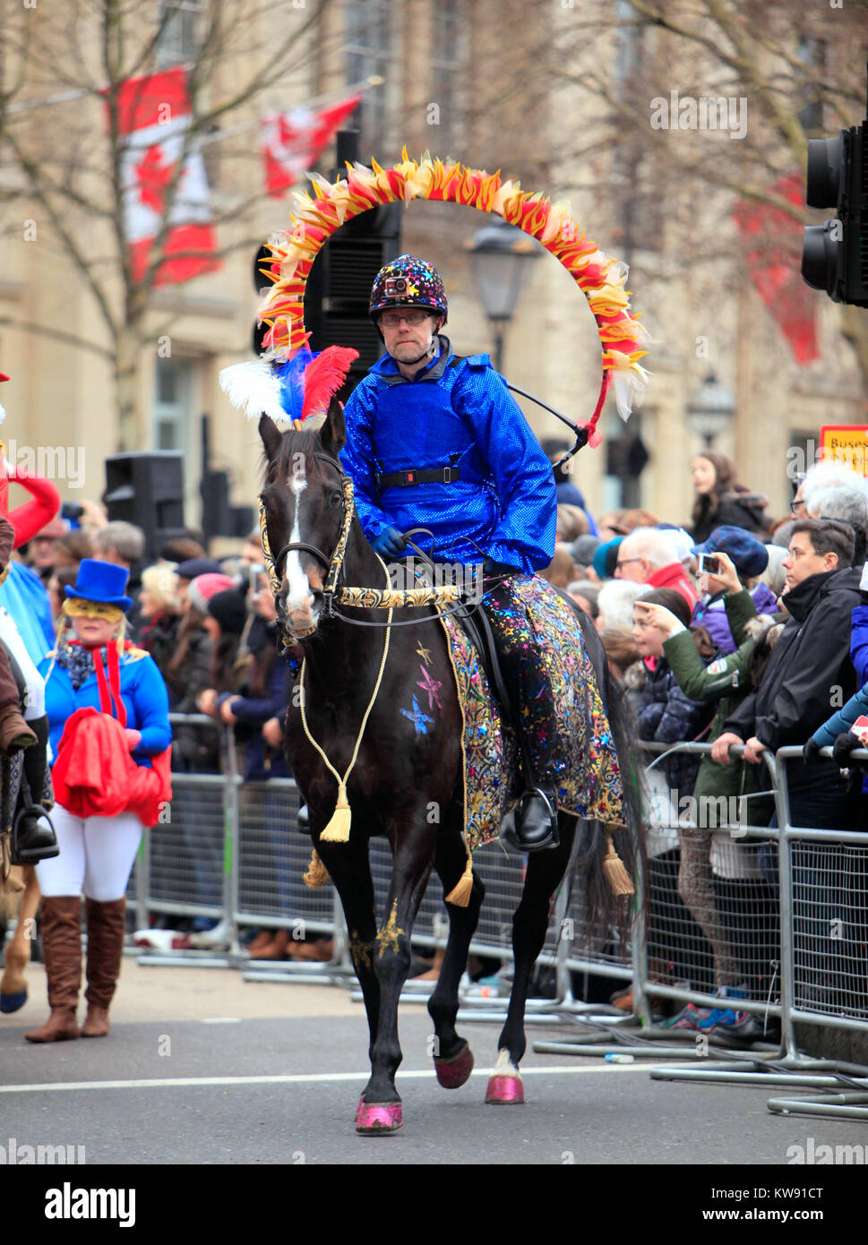 London, UK. 01st Jan, 2018. The world famous London New Year Day Parade took place today with ...