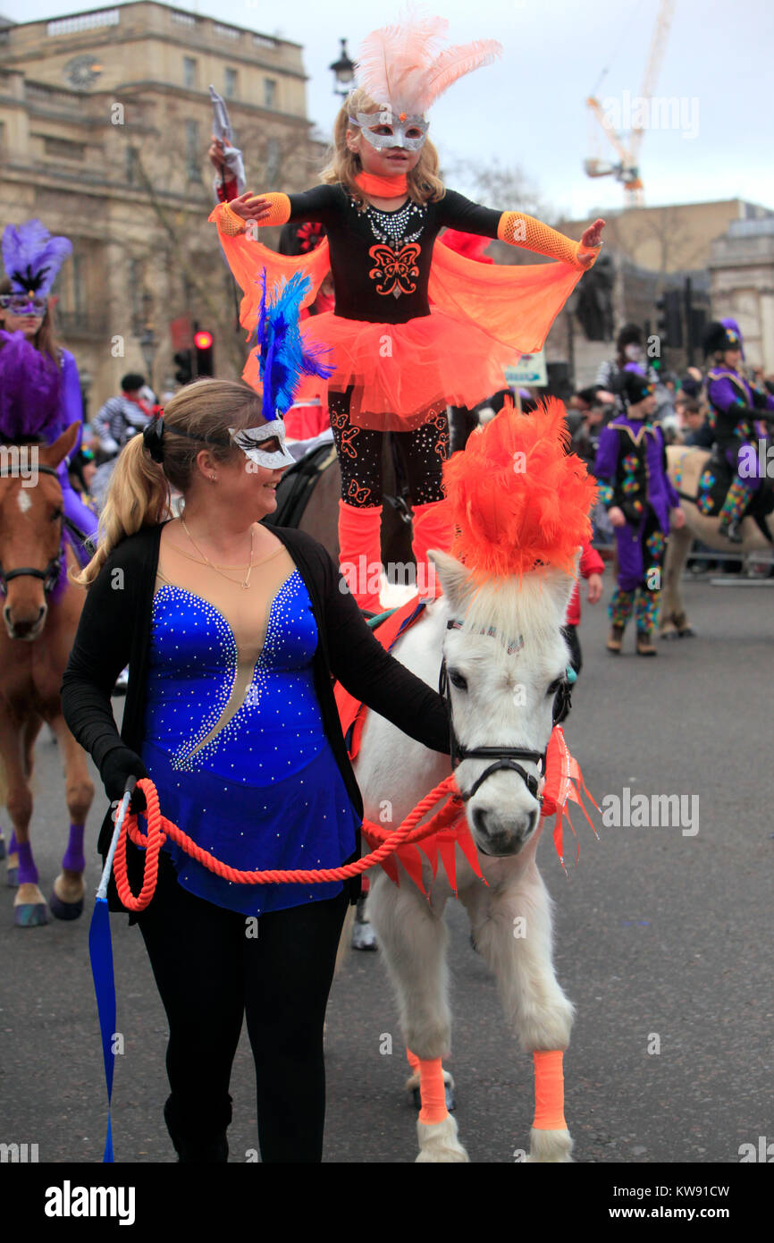 London, UK. 01st Jan, 2018. The world famous London New Year Day Parade took place today with ...
