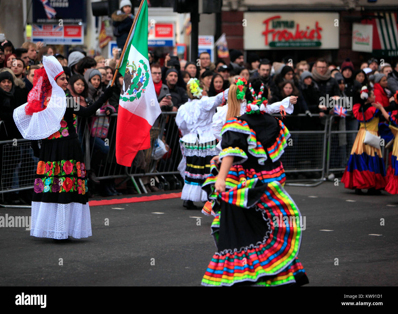 London, UK. 01st Jan, 2018. The world famous London New Year Day Parade took place today with ...