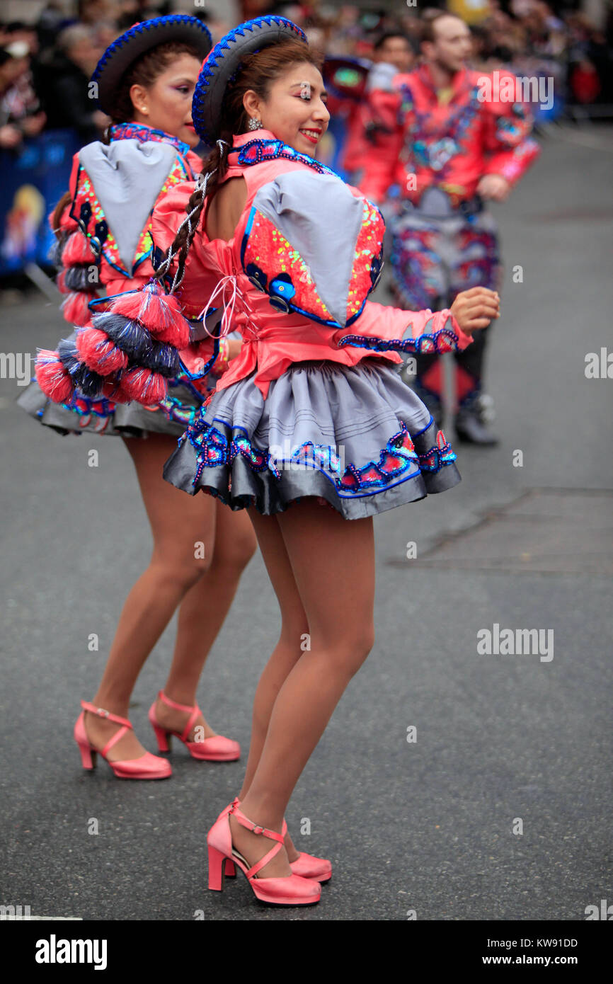 London, UK. 01st Jan, 2018. The world famous London New Year Day Parade took place today with ...