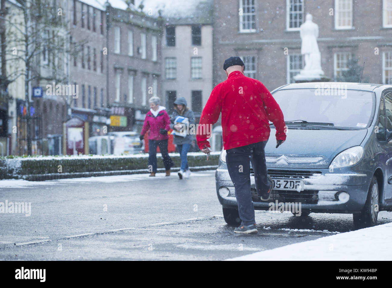 Northern Scotland is hit by snow fall and below freezing temperatures ...