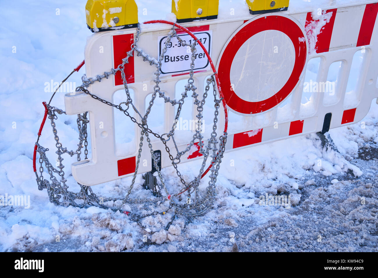 Symbolic photo for snow chains duty in Oberstdorf, Germany, December 29 ...