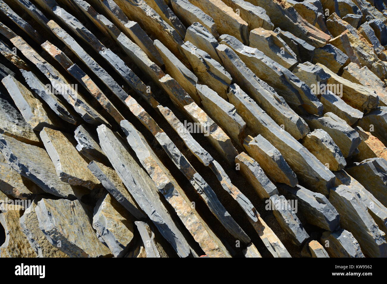 Building a rock rack garden in the city Stock Photo - Alamy