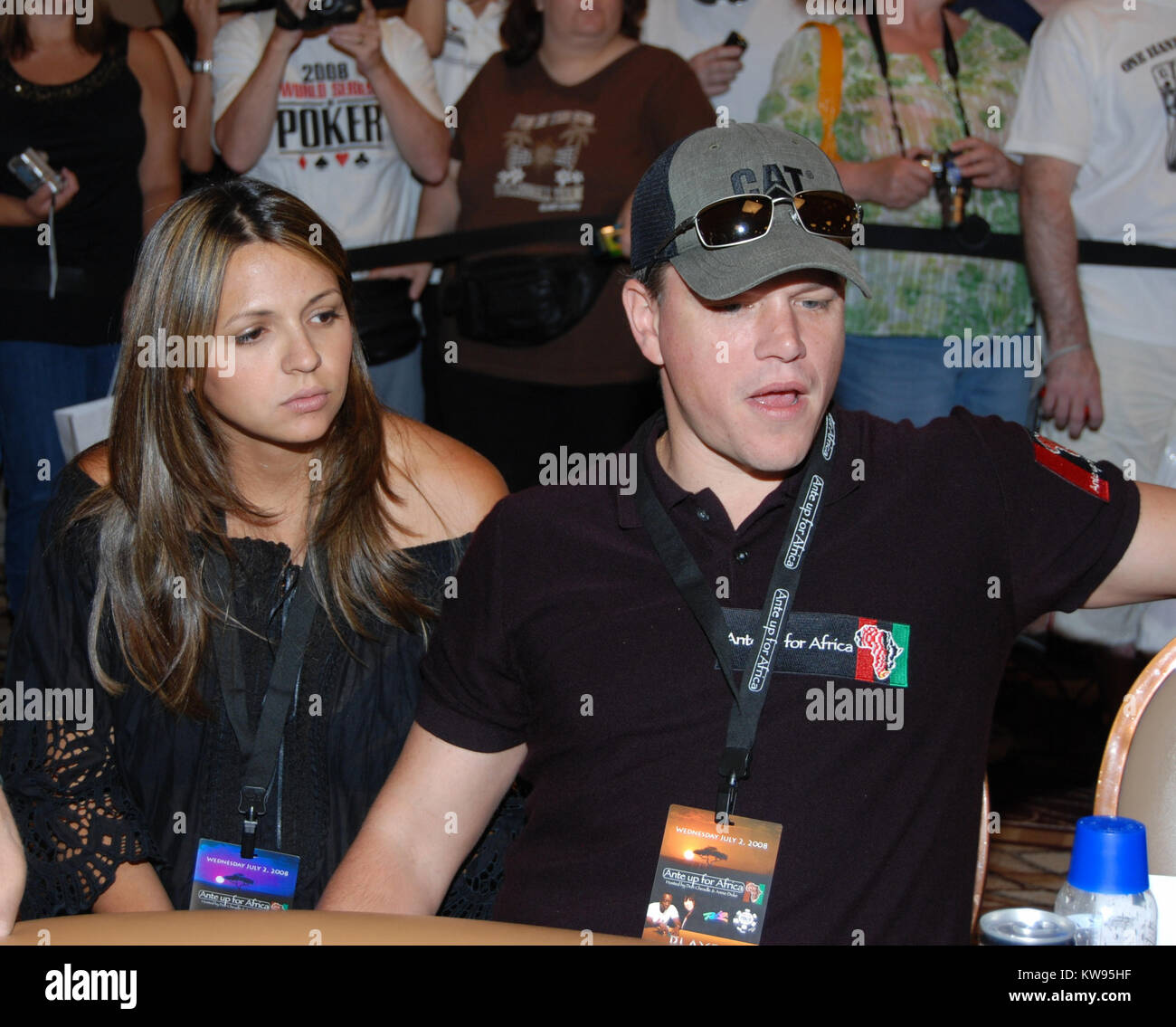 LAS VEGAS - JULY 5: Matt Damon, Luciana Barroso-Damon gets ready to ...