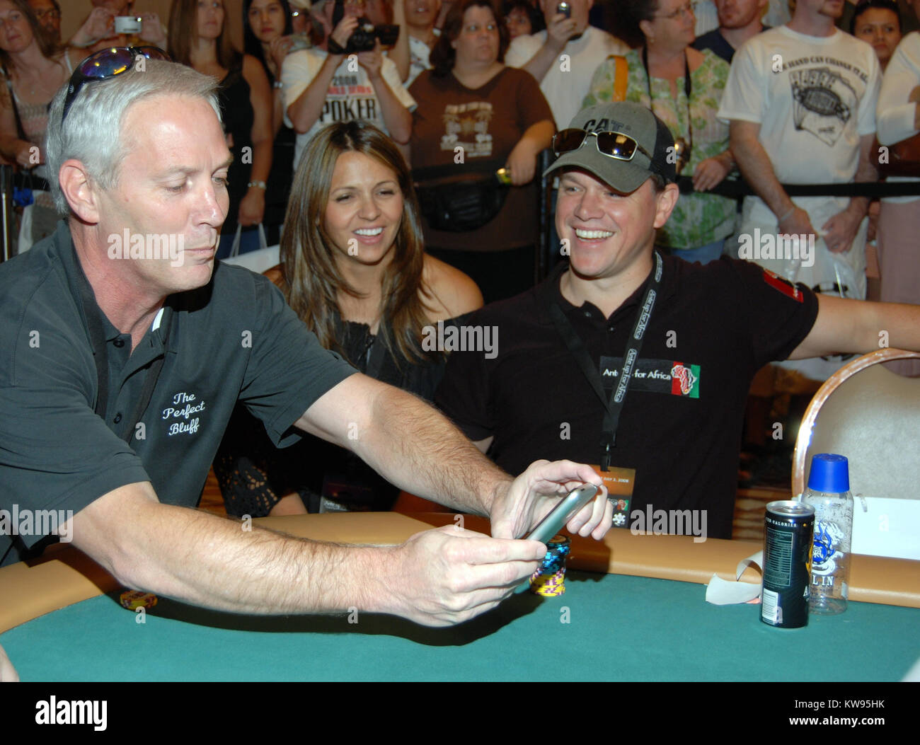 LAS VEGAS - JULY 5: Matt Damon, Luciana Barroso-Damon gets ready to ...