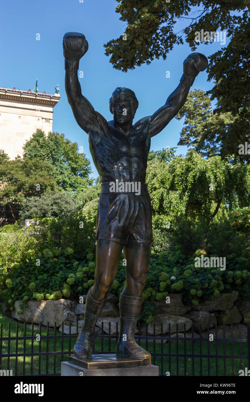 The Rocky statue, located beside The Art Museum Steps (the 'Rocky ...
