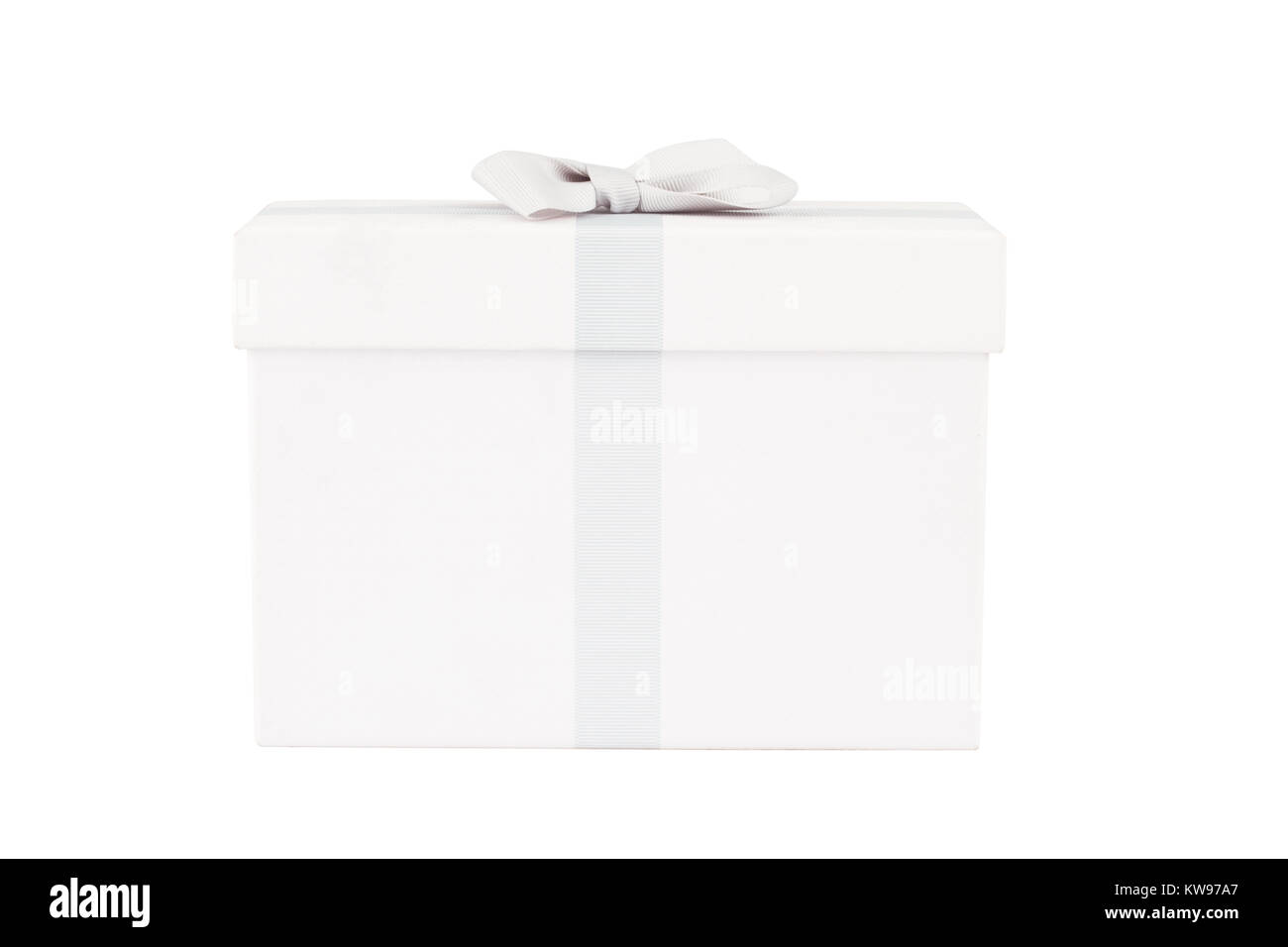 side view of white cardboard gift box isolated on background with ...