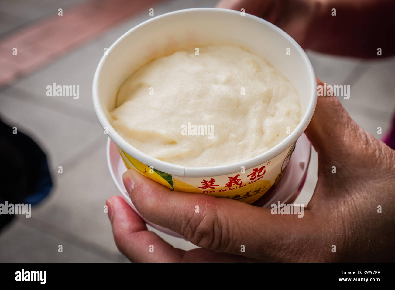 famous dessert durian ice cream in macau Stock Photo - Alamy