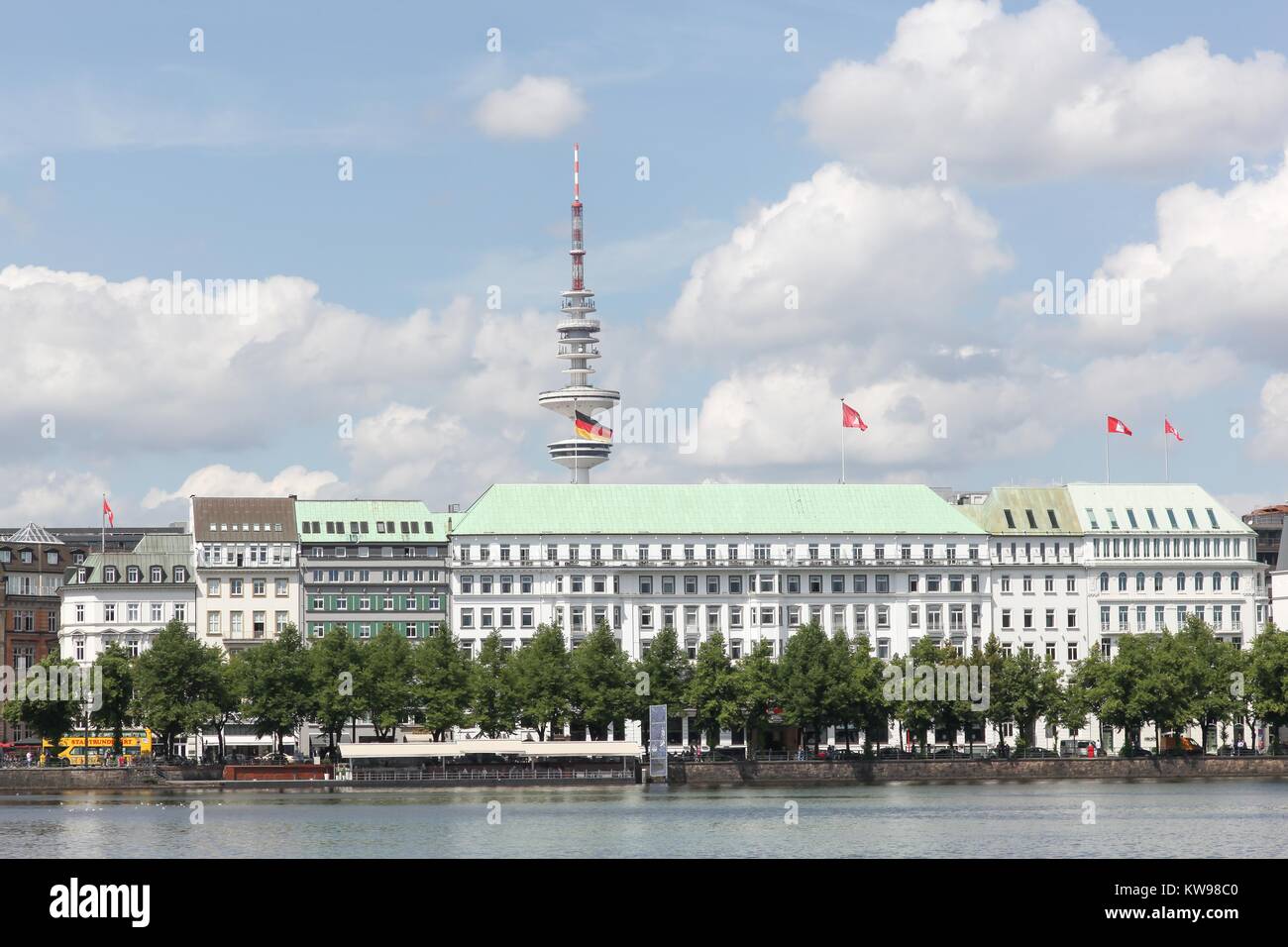 Alster lake panorama fountain hi-res stock photography and images - Alamy