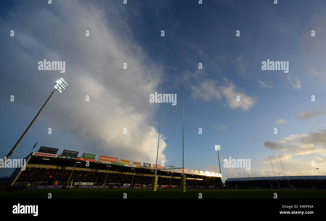 A general view of Sandy Park, Exeter Stock Photo - Alamy